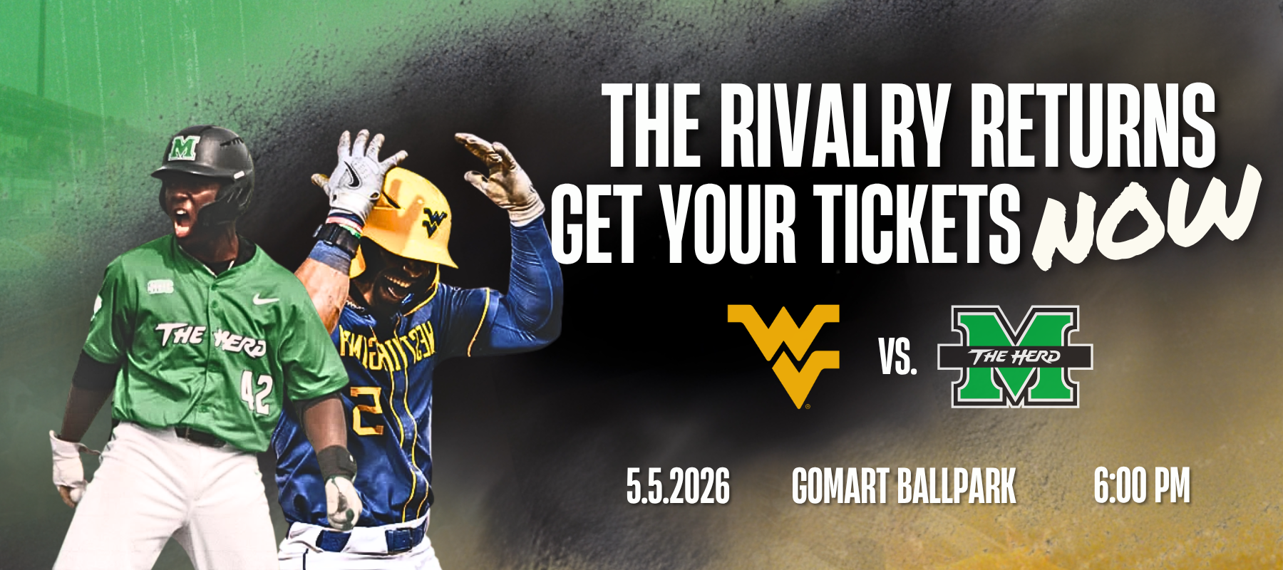 WVU vs. Marshall Baseball Game Returns to Charleston at GoMart Ballpar ...