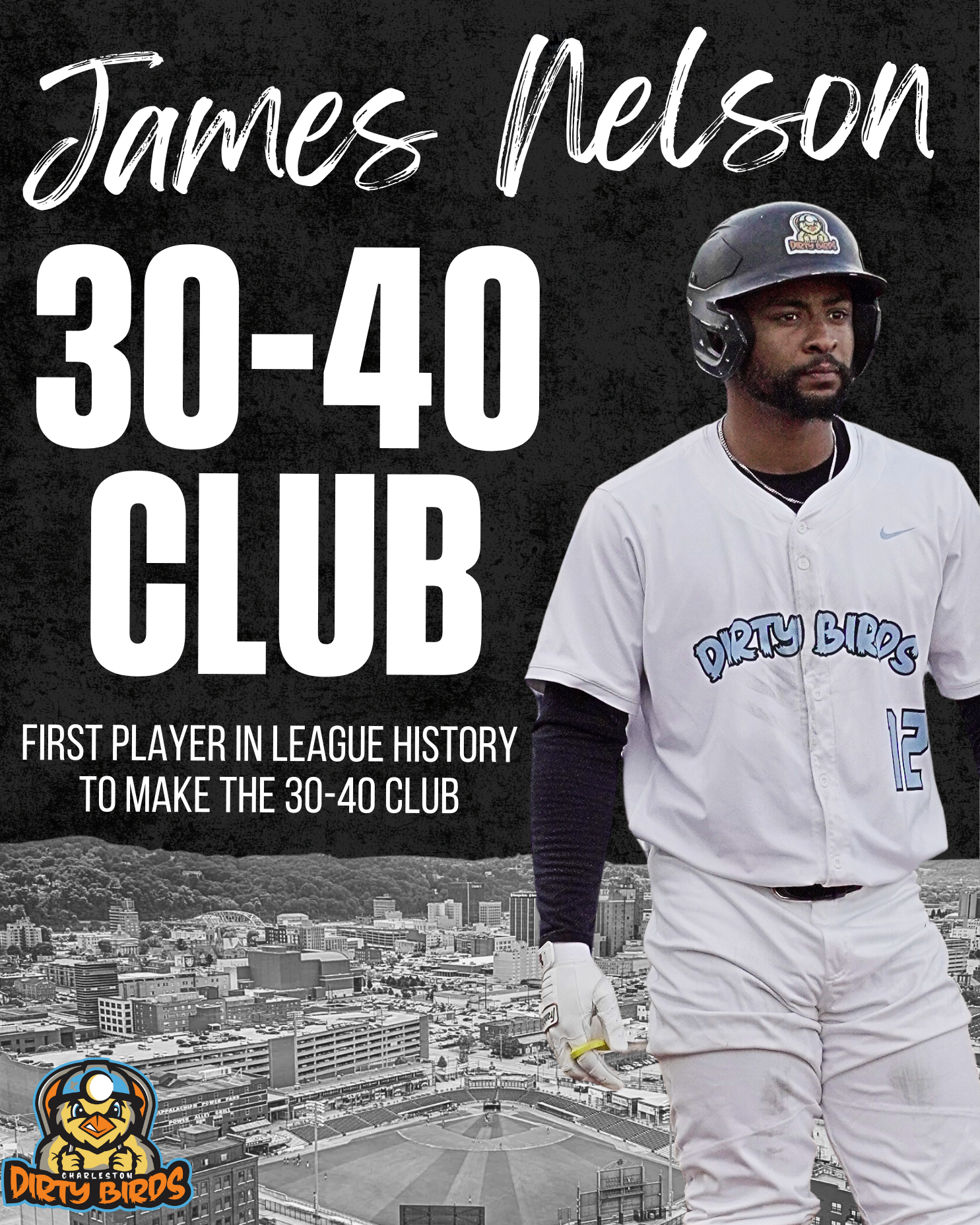 James Nelson Hits 30th Home Run to Reach the 30-40 Club – Charleston ...